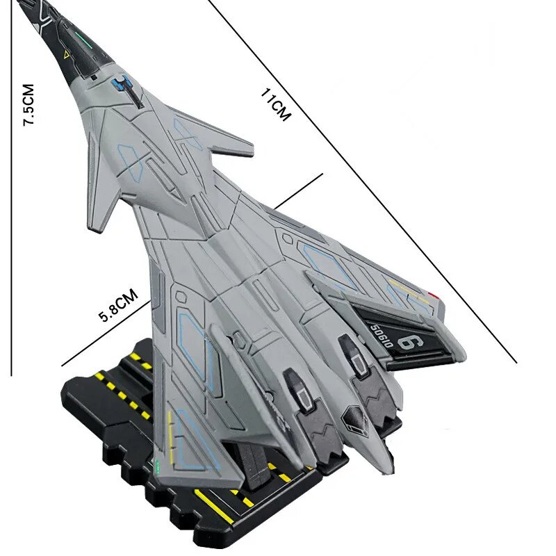 Модель самолета истребителя, 1:200, серый, Color: 1