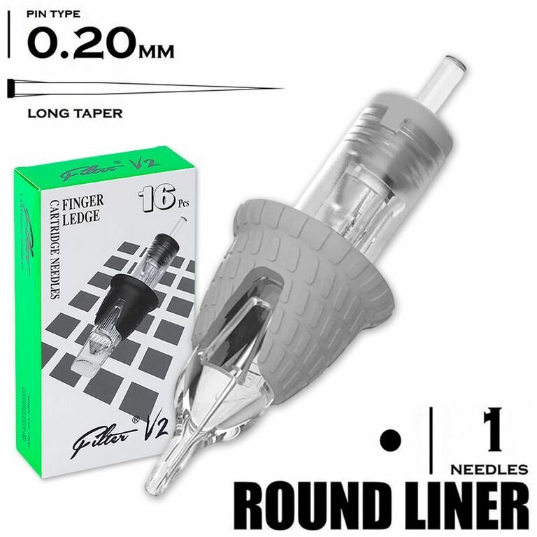 Картриджи для тату и татуажа EZ FILTER V2 - Round Liner 1RLLT/0.20мм 16 шт/уп