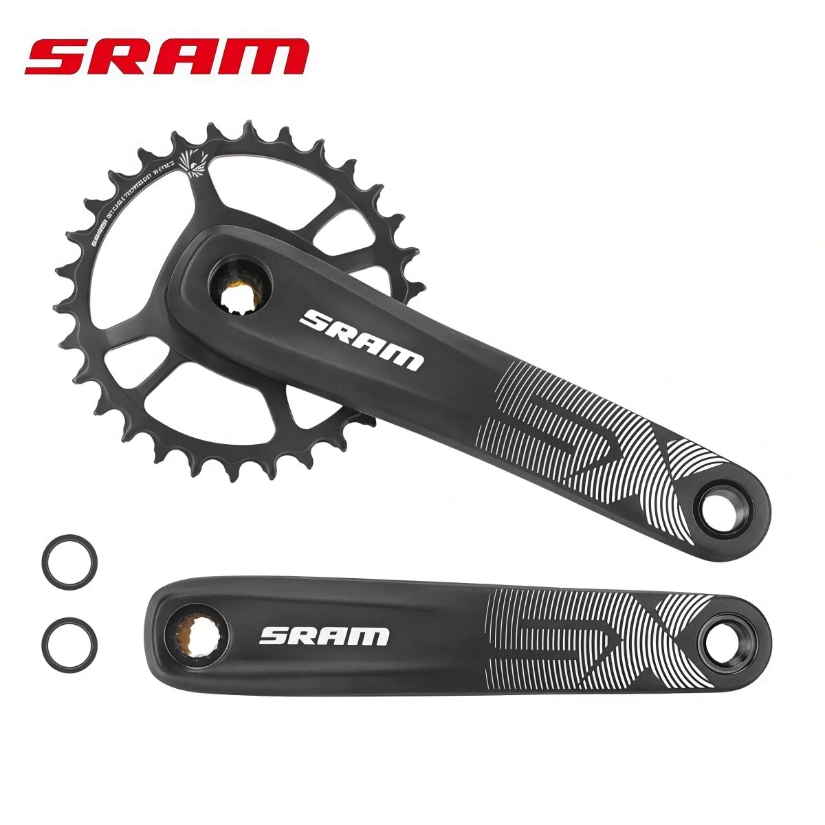 Комплект шатунов SRAM SX Eagle 11/12-скоростной для велосипеда - алюминиевая система прямого крепления, широкая-узкая звезда 30T, интерфейс Spline, длина шатунов 165 мм / 170 мм