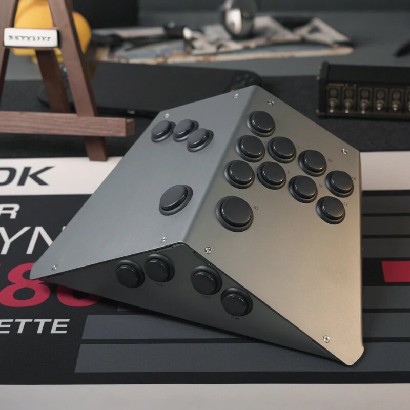 Контроллер Haute42 Retro+ Hitbox Zero Metal с полностью металлическим корпусом, эргономичный, 14-кнопочный, с настраиваемой раскладкой, 1.2 мм, для Steam Deck, PS5, PC, Switch