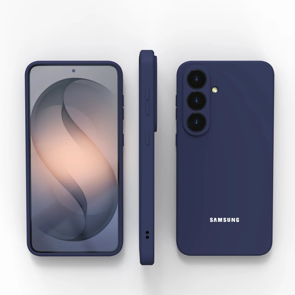Силиконовый мягкий чехол для Samsung Galaxy S26 S25 S24 S23 S22 Plus FE Синий, DarkBlue, For S25FE