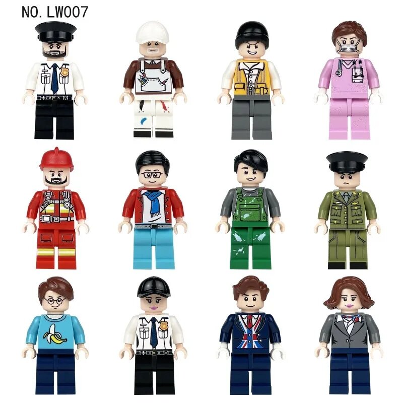Мини-фигурки LW007, 12шт, пластик, цвет LW007