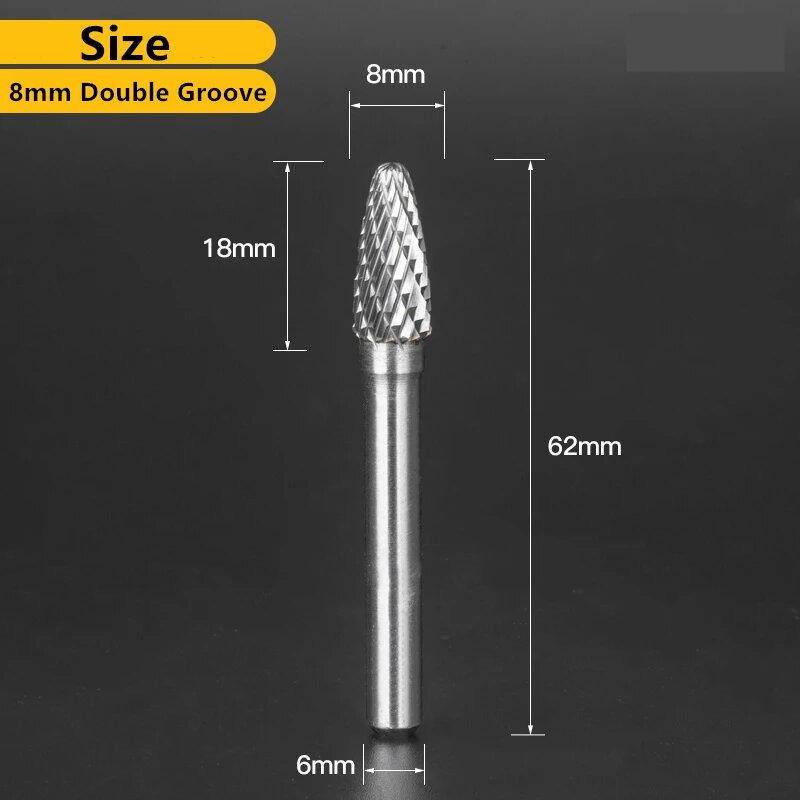 Фреза 8mm Double Cut из карбида вольфрама 6 мм
