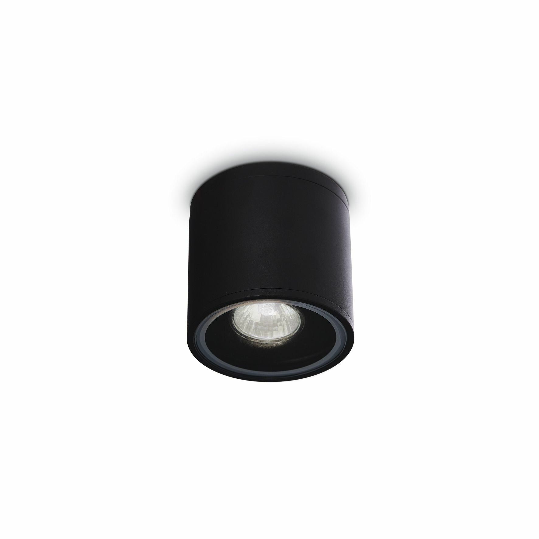 Светильник потолочный уличный ideal lux Gun PL1 макс.1х28Вт GU10 230В IP55 Черный/Прозрачный Алюминий/Стекло Без лампы 122687.