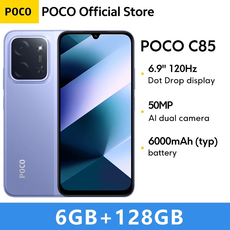 Смартфон Poco C85, 6/128ГБ, global