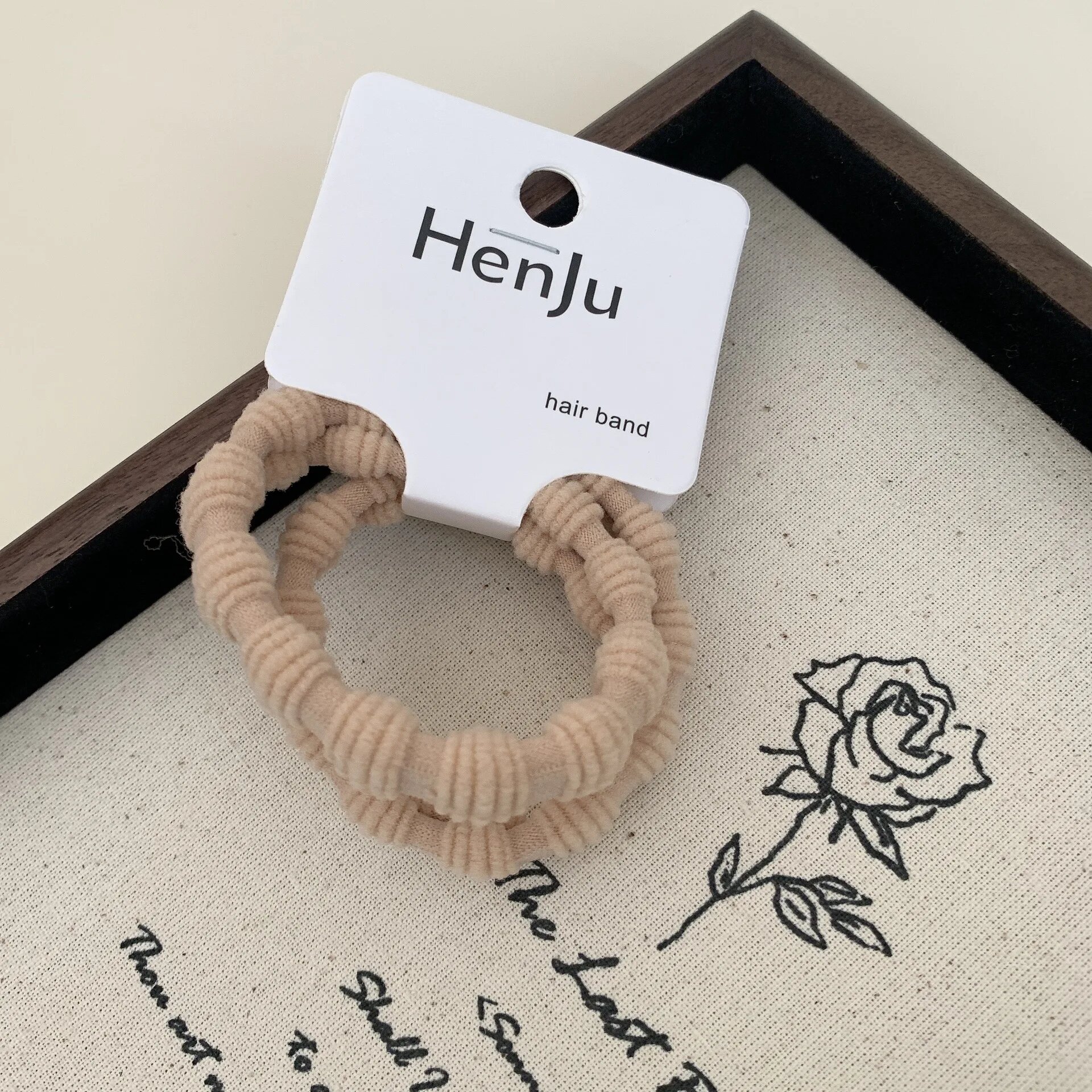 Бежевые резинки для волос Henju, 2 шт.