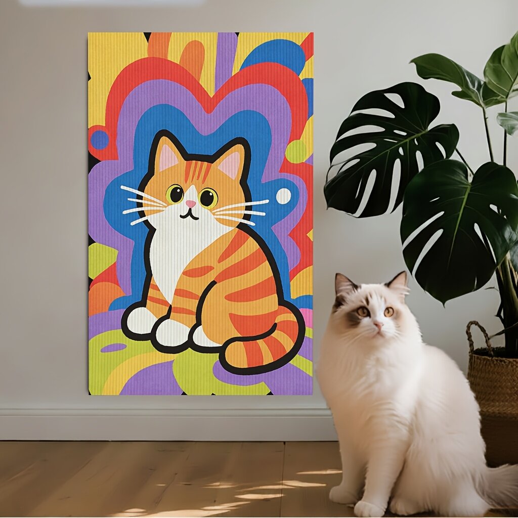 Настенный самоклеящийся войлочный коврик-царапка для кошек, 50x80 см, для защиты мебели и стен