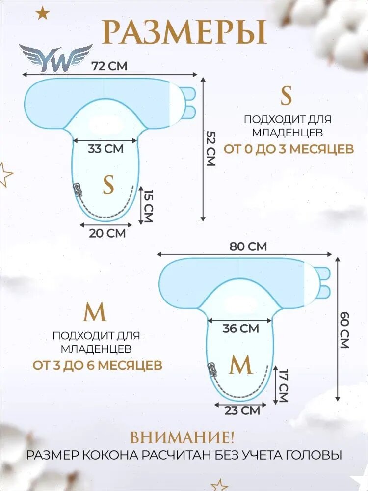 Пеленка-кокон для новорожденных 0-6 мес. серый хлопок для девочек и мальчиков — фото 1