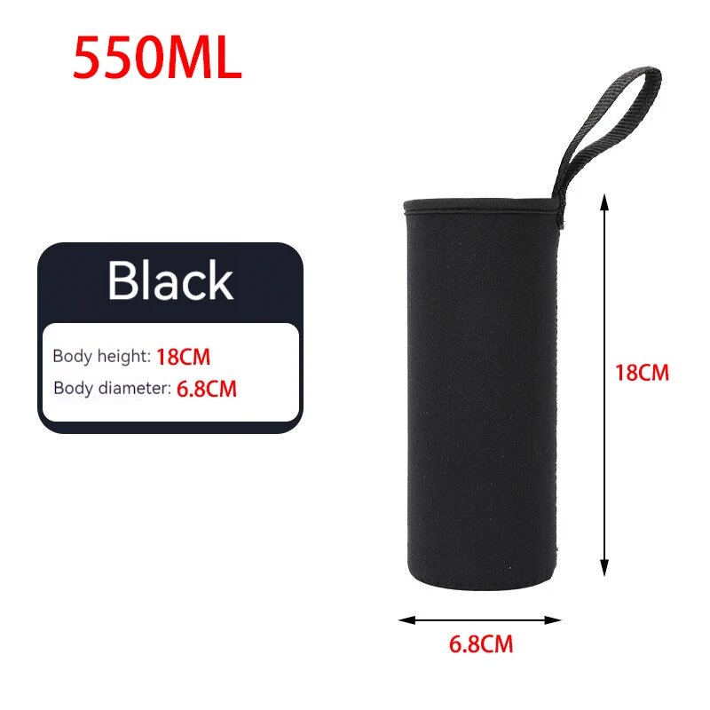 Неопреновый чехол для бутылки с водой Black-550ml