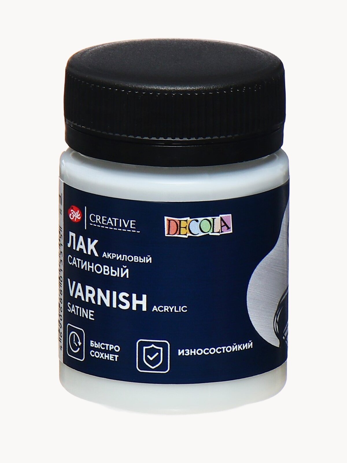 Лак акриловый сатиновый (полуматовый) DECOLA, износостойкий, 50 мл