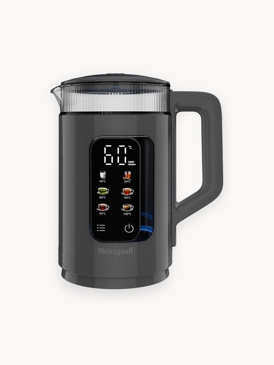 Чайник электрический Weissgauff WK 1520 Dt Touch BodyCool, объем 1,5 литра