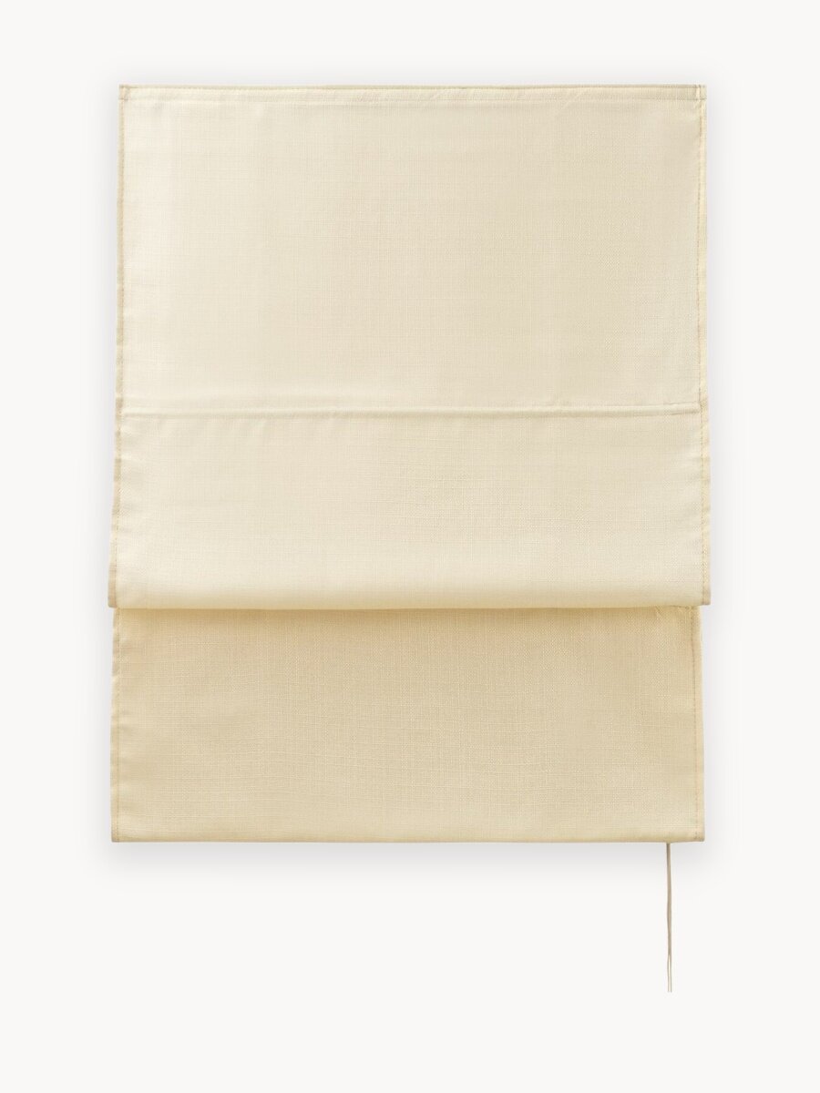 Римские шторы ПраймДекор, полупрозрачные, полиэстер, кремовый, 120х160