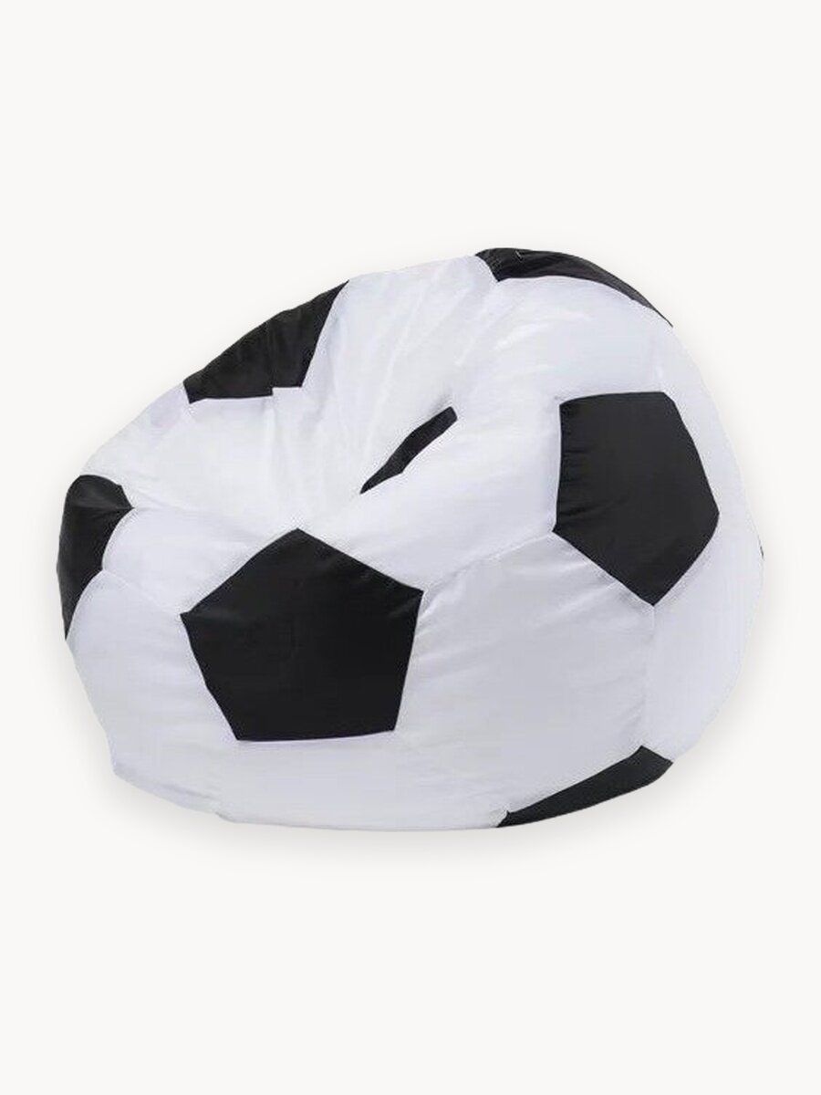 Мир Пуффов Кресло-мешок «Мяч» Бело-черный, cъемный водоотталкивающий чехол, размер-XXXL
