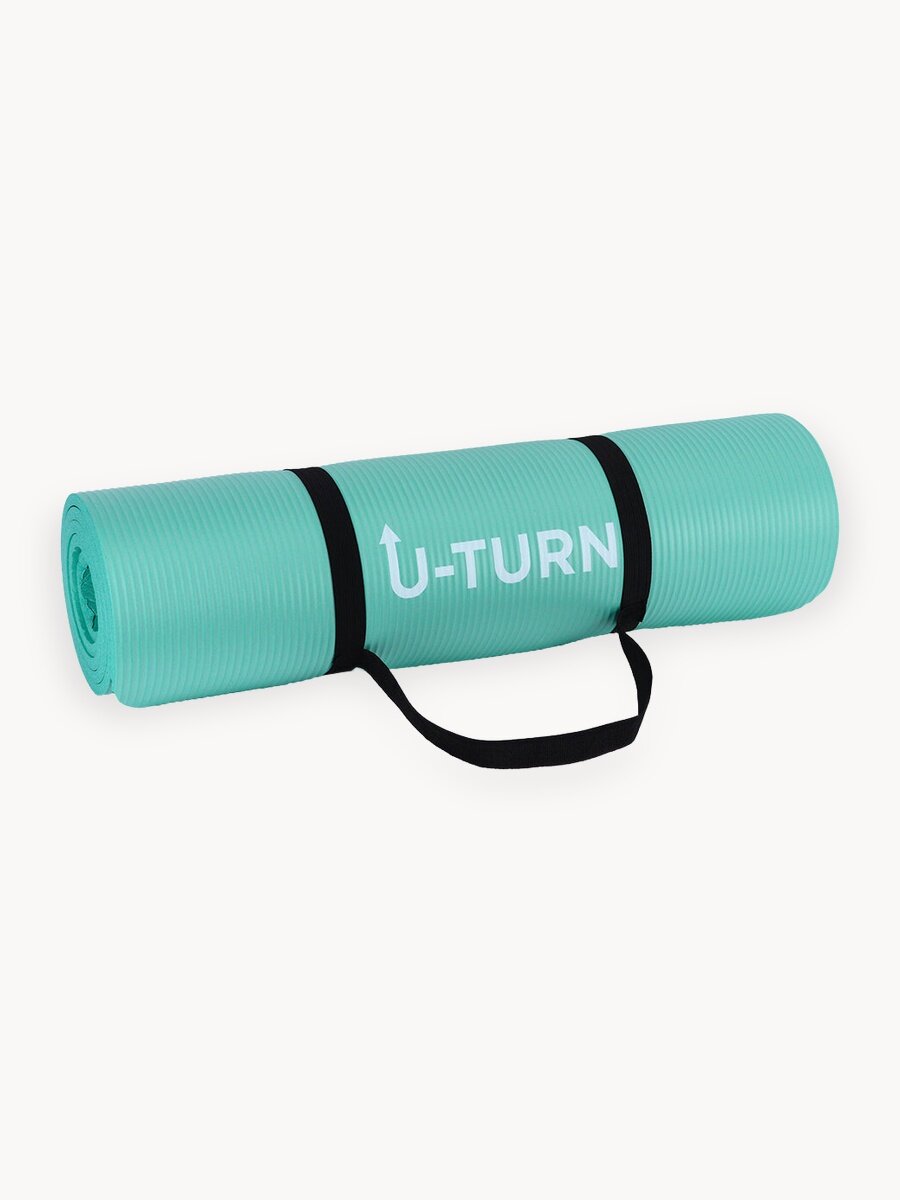 Коврик спортивный для фитнеса и йоги, нескользящий ,183х61х1 см, бирюзовый