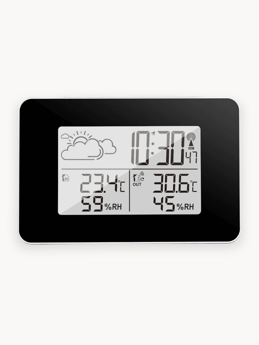 Метеостанция FanJu, ЖК-экран, с беспроводным внешним датчиком, прогноз погоды