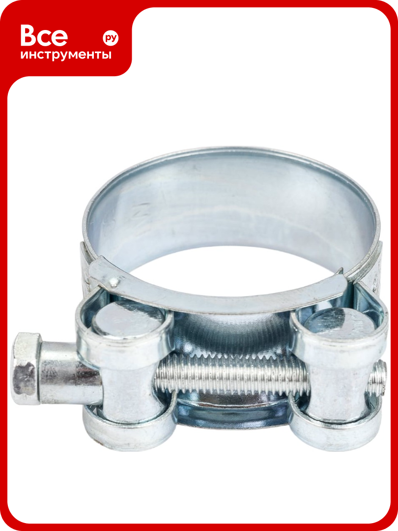 Силовой хомут STARFIX 40-43 мм, цинк SMP-68453-1, шарнирный тип из оцинкованной стали, повышенная коррозионная стойкость