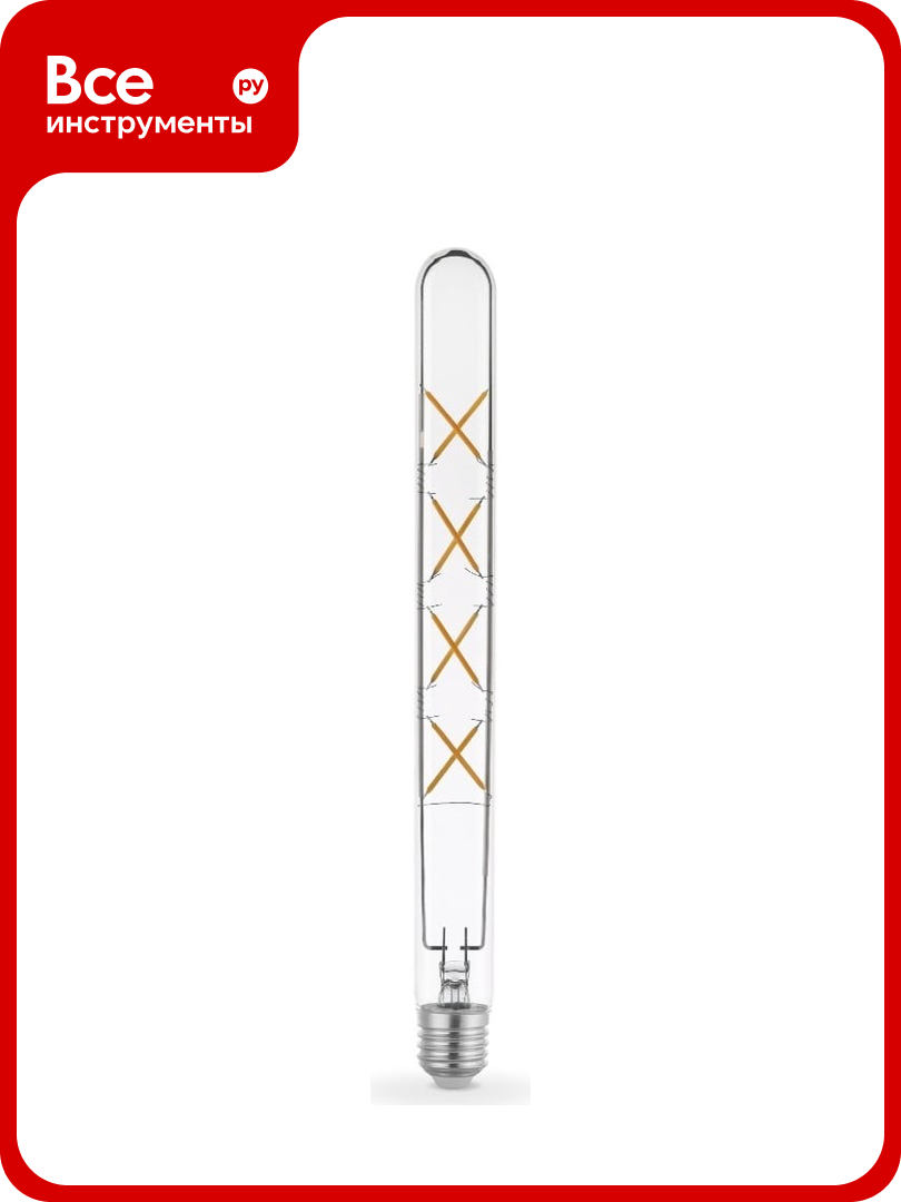 Лампа IN HOME сд led-t30-deco 11вт 230в е27 4000к 1270лм 300мм прозрачная