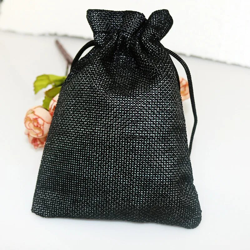 МерiLover Лен мешки для подарков 100 шт black, 10x14cm mabu