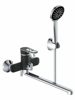 Смеситель д/ванны с длин. излив. черный