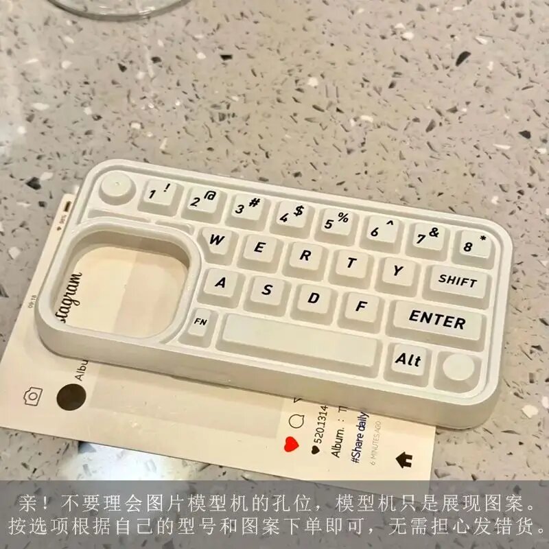 Чехол для телефона с белым фоном и буквами, выпуск стресса, клавиатура для iPhone 16, 15 Pro Max 14, 11, 13, 12 XR 8 7 Plus XS MAX Cover