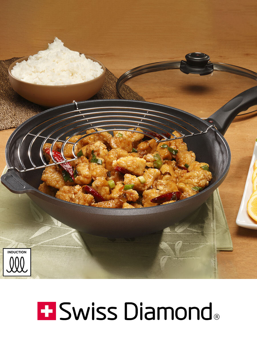 Вок Swiss Diamond XD Classic Induction 30см, с крышкой, антипригарное покрытие