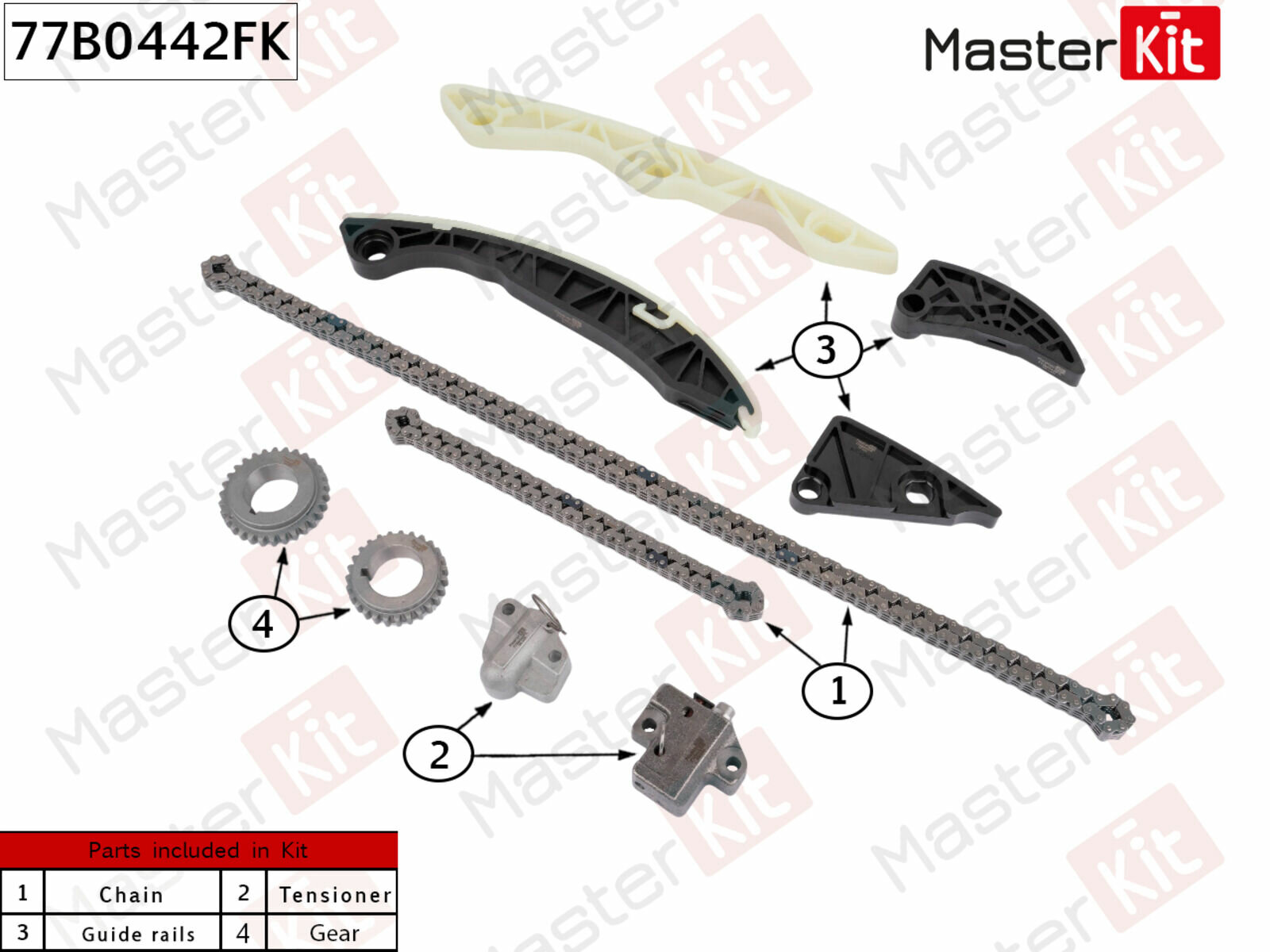 Комплект Цепи Грм Hyundai/Kia G4Ke(Masterkit 77B0442Fk)