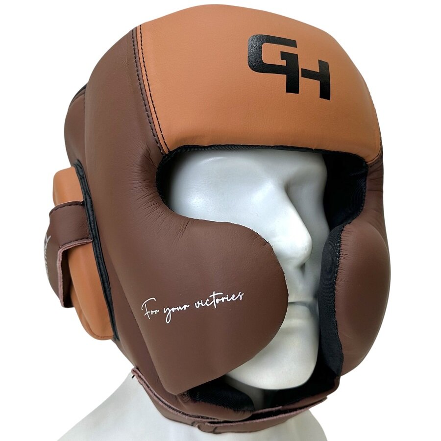Боксерский шлем Green Hill Force Mex коричневый, M