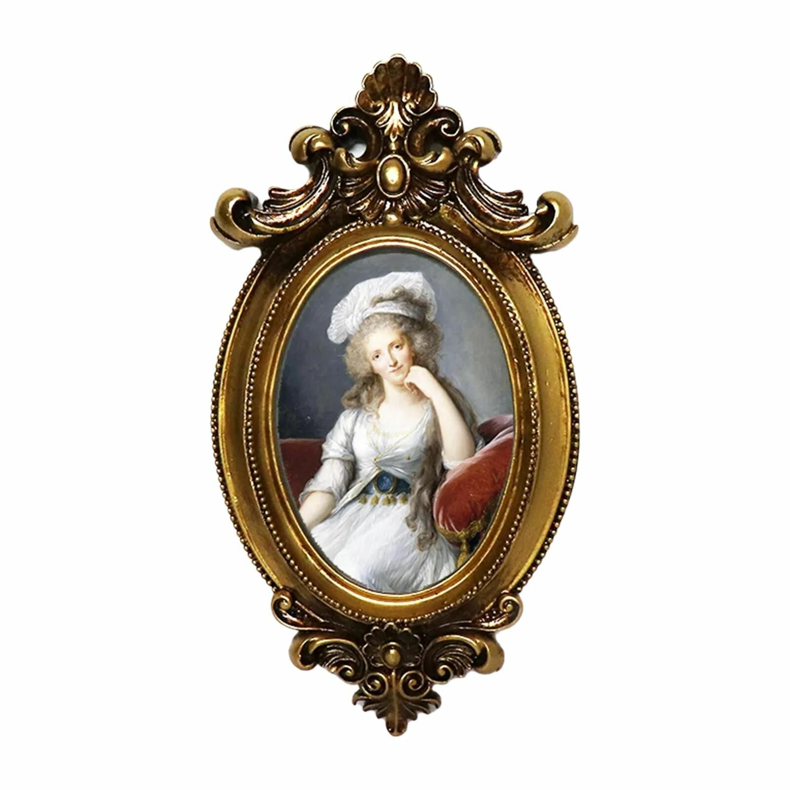 Винтажная фоторамка из смолы золотого цвета для фото 12x23 см настенная и настольная, элегантный декор для дома и офиса