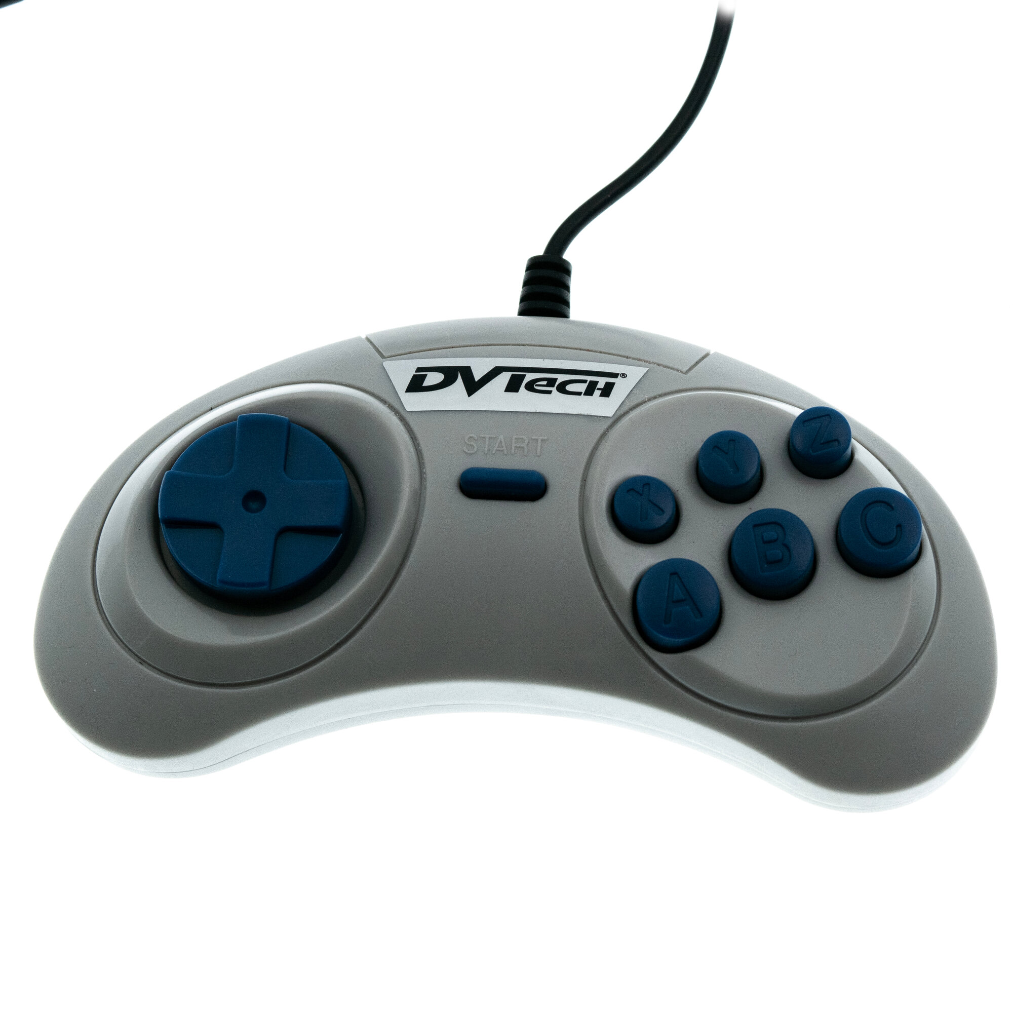 Джойстик серый DVTech форма Sega, с узким разъемом 9-pin, для приставок 8-бит