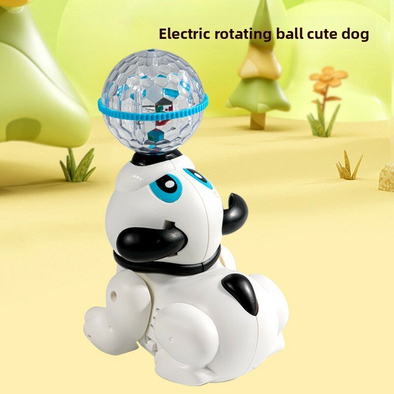 Kids plastic sea lion splashing top ball with light effects for toddler entertainment and parent interaction, white dog