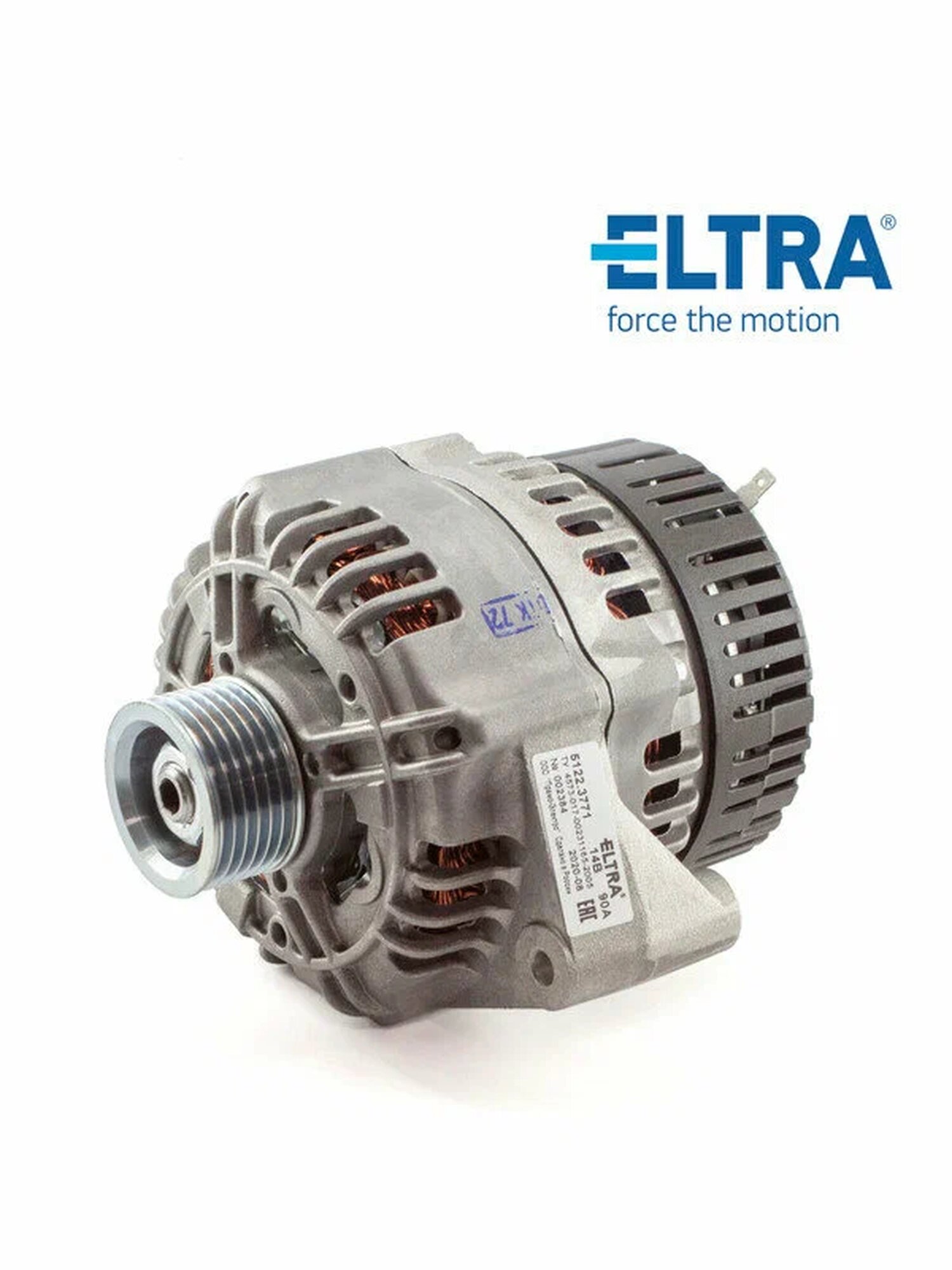 Генератор ELTRA 51523771, для УАЗ-Патриот, передний, серебристый