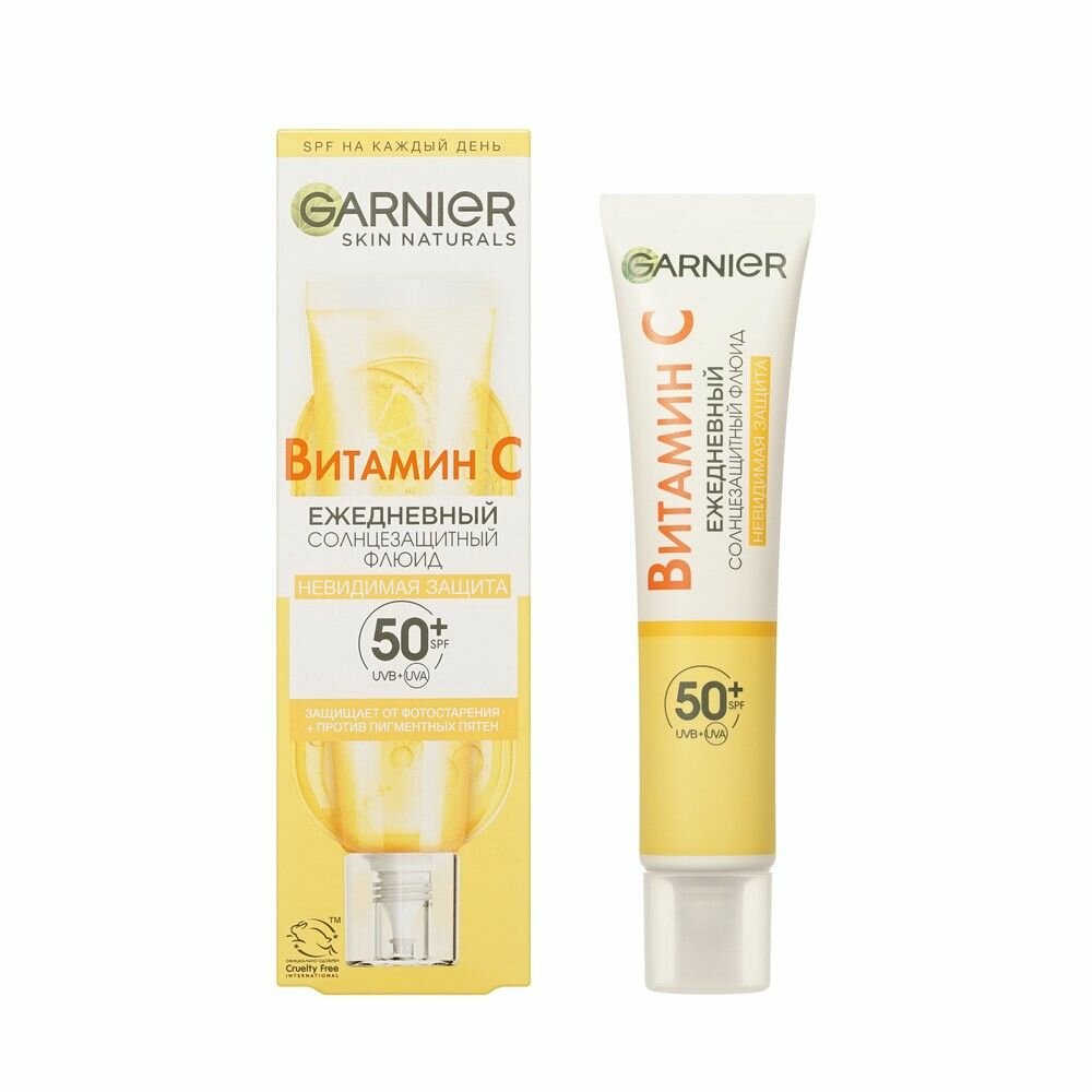 Ежедневный солнцезащитный флюид с витамином C Garnier Skin Naturals Невидимая защита SPF 50+ 40мл