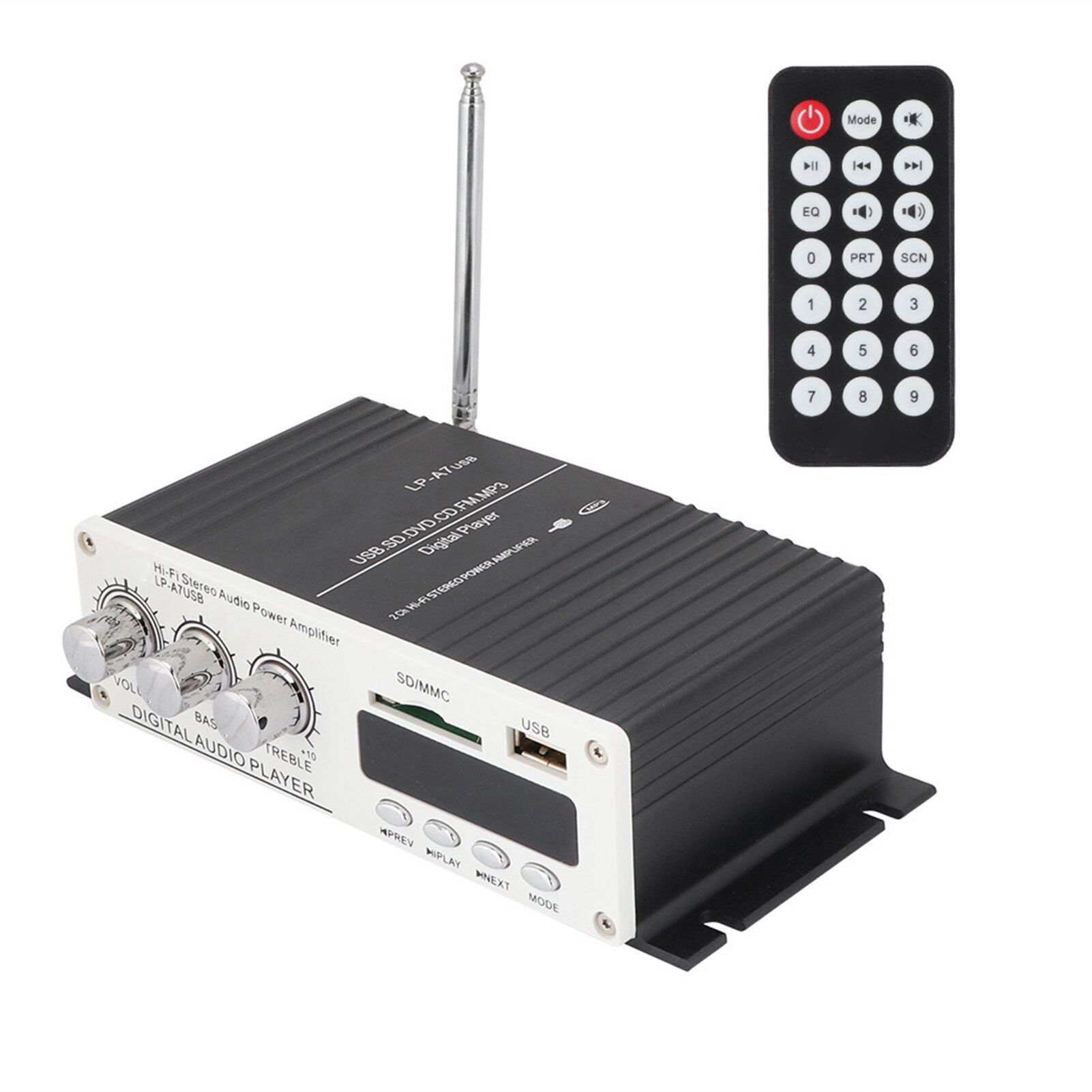 Bluetooth A7 Digital Audio Speaker Power Amplifier FM with Remote/USB/MP3