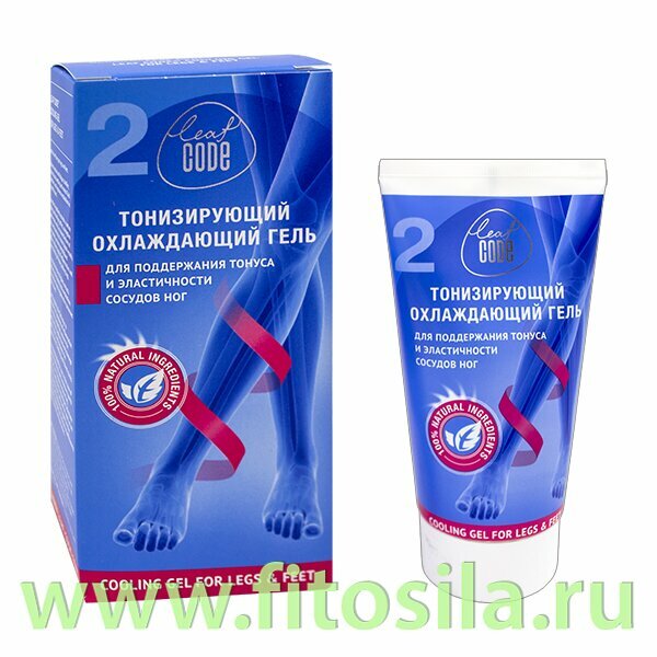 Гель для ног "Leaf Code", тонизирующий, охлаждающий, с ментолом и прополисом, 150мл