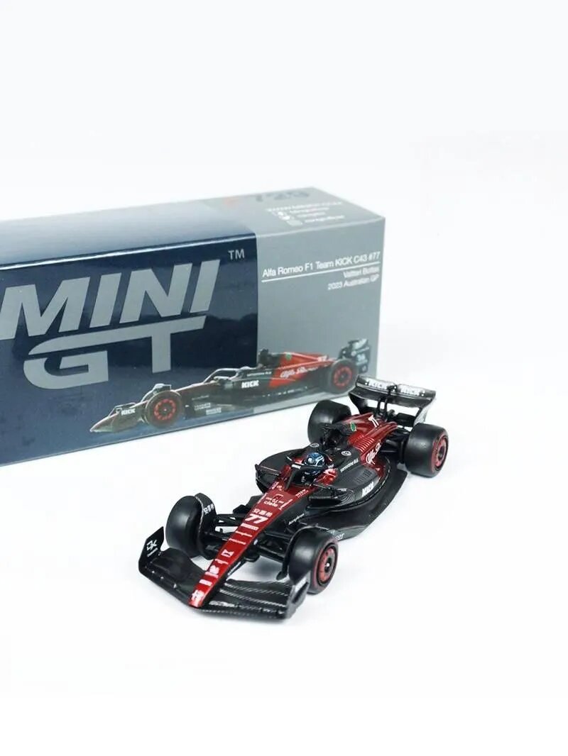 Машинка TSM Mini GT 1/64 Alfa Romeo C43 #77 Valtteri Bottas 2023 F1 Australian GP Die-cast Alloy Car Model Collection Gift