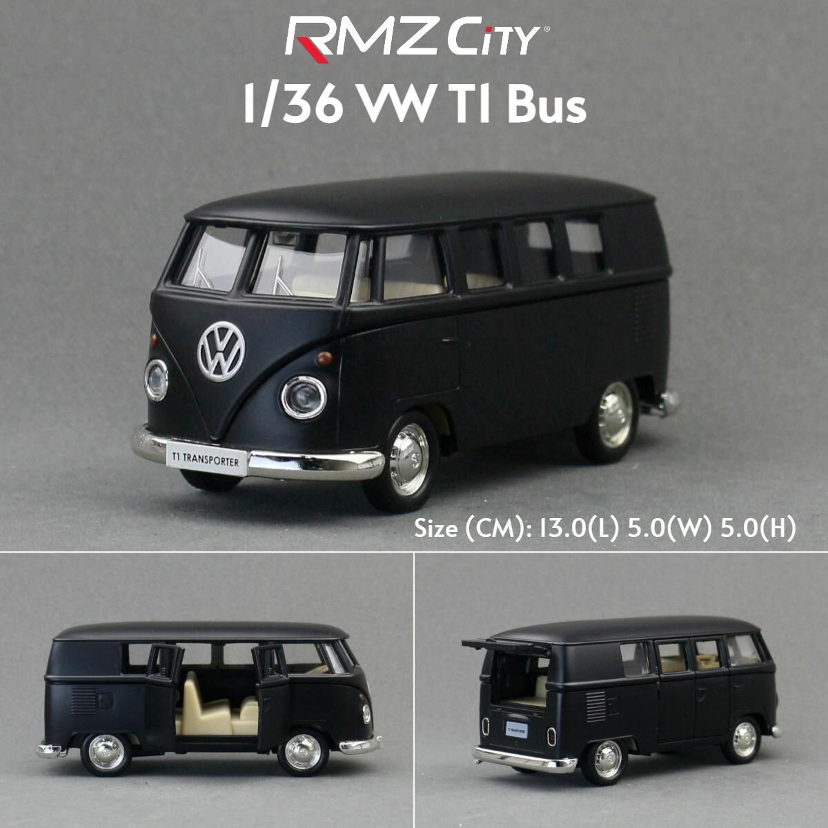 RMZ CITY 1:36 Коллекционная металлическая машина VOLKSWAGEN T1 VW Samba-Bus