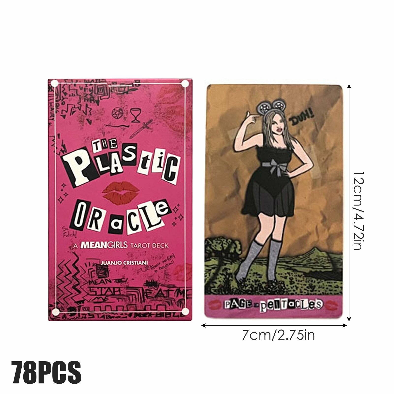 Карты Таро для девочек Mean Girls, 78 арканов для гадания на прошлое настоящее будущее, оракул в подарок подруге, колода 12x7 см с электронным руководством
