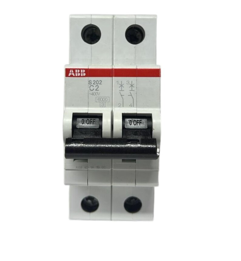 Автоматический выключатель ABB 2-полюсный S202 C2 2P 2A 6kA 2CDS252001R0024