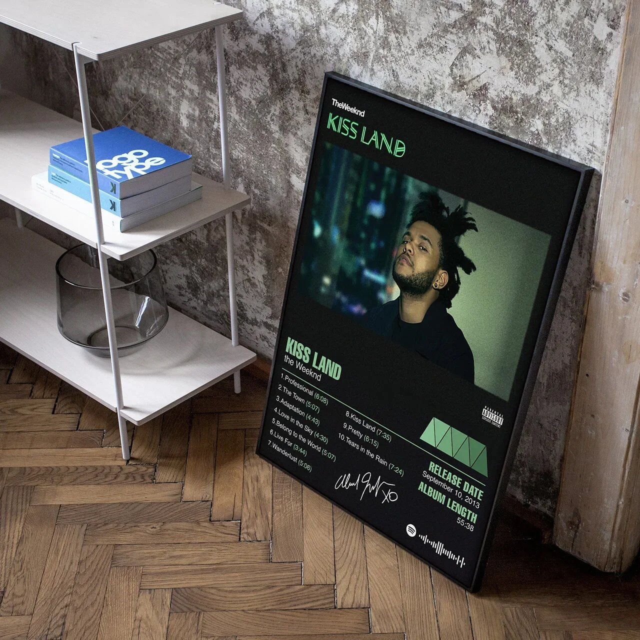 Постер The Weeknd Kiss Land 30x40см, без рамки, темно-зеленый