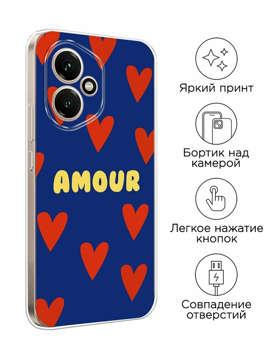 Чехол на Honor 400 / Хонор 400 с принтом "Amour art - 14 февраля" — фото 1