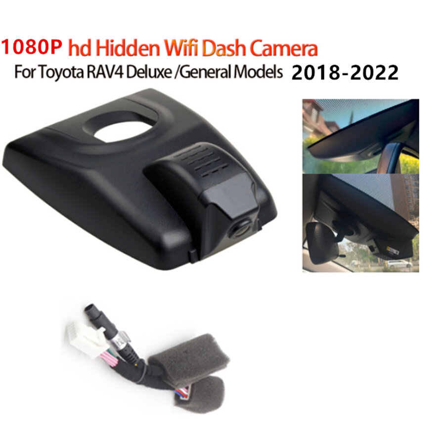 Видеорегистратор 1080p full hd wifi dvr для toyota rav4 deluxe, general models 2018-22