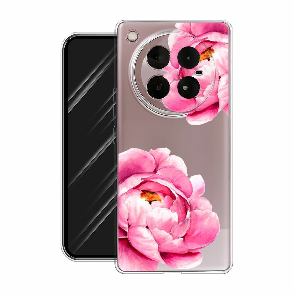 Чехол на Infinix Zero 40 4G / Инфиникс Зеро 40 4G с принтом "Open peonies", прозрачный — фото 1
