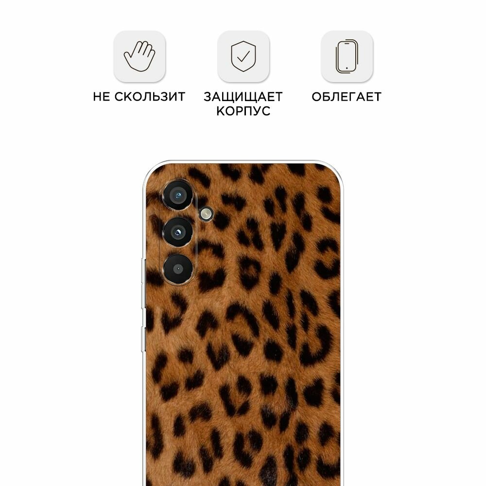 Чехол на Samsung Galaxy A34 / Самсунг A34 с принтом "Мех леопарда" — фото 1