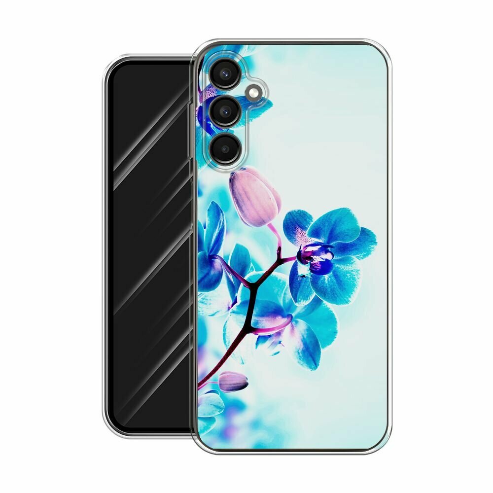 Чехол на Samsung Galaxy A24 / Самсунг Галакси A24 с принтом "Голубая орхидея" — фото 1