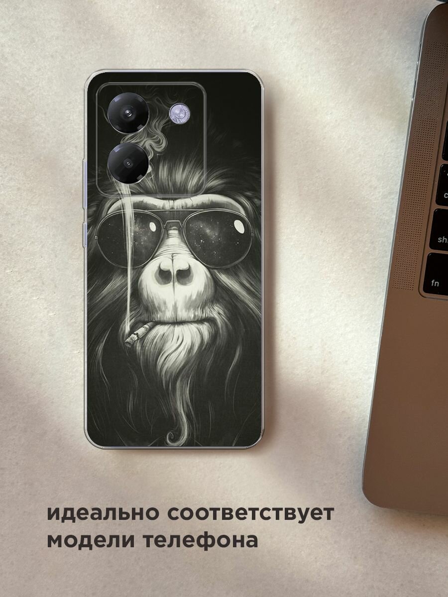 Чехол на Poco M7 Pro / Поко М7 Про с принтом "Обезьяна в очках" — фото 1