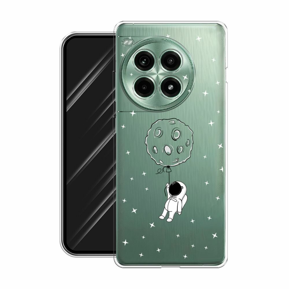 Чехол на OnePlus Ace 3 Pro / Ван Плас Эйс 3 Про с принтом Полет на воздушном шаре, прозрачный — фото 1