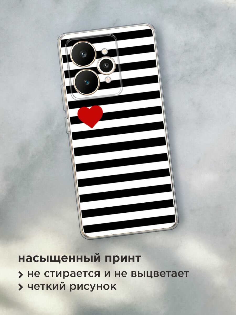 Силиконовый чехол на Realme 15 / Реалми 15 с принтом "Красное сердце" — фото 1