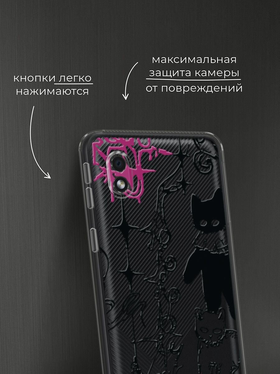 Чехол на Samsung Galaxy A01 Core / Самсунг Галакси А01 Core с принтом "Готические котики" — фото 1
