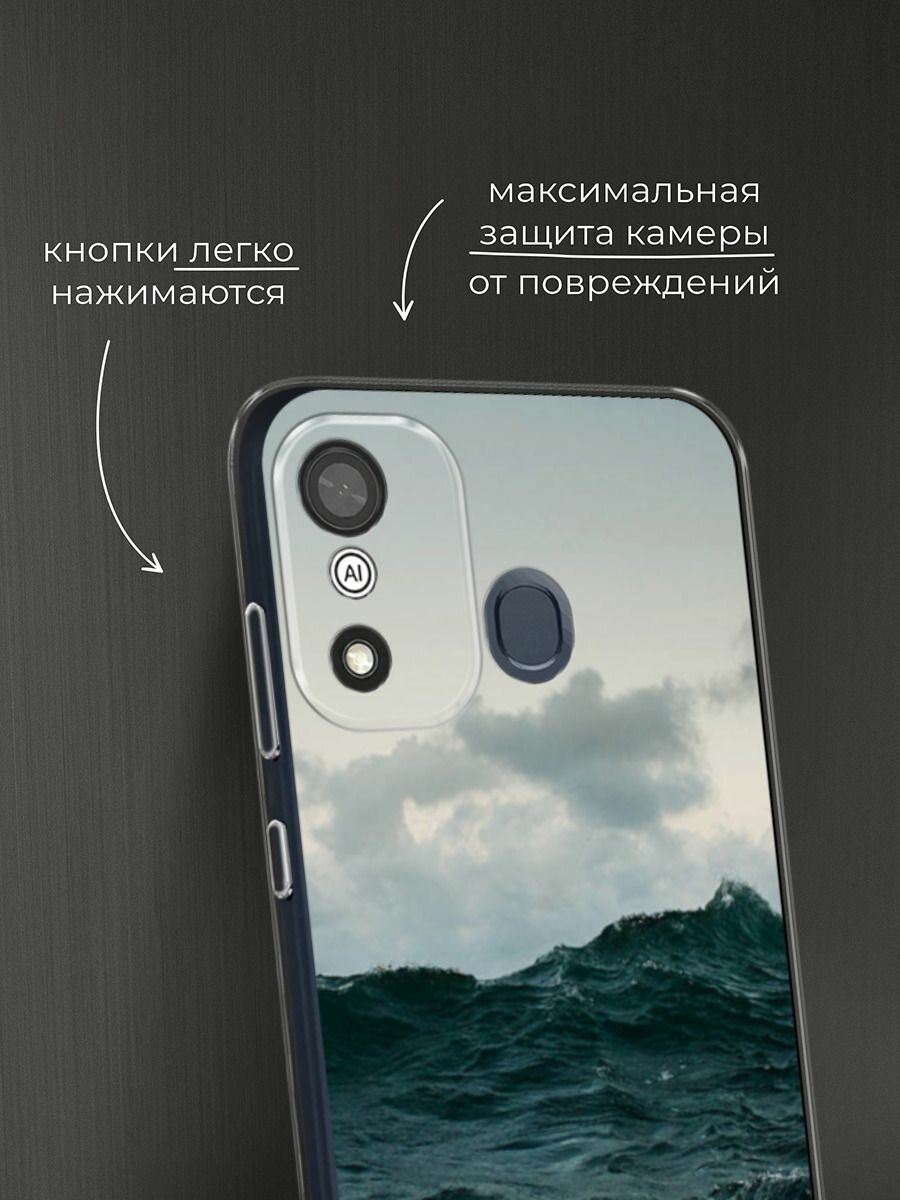 Силиконовый чехол на Itel A27 / Ител А27 с принтом "Волны 11" — фото 1
