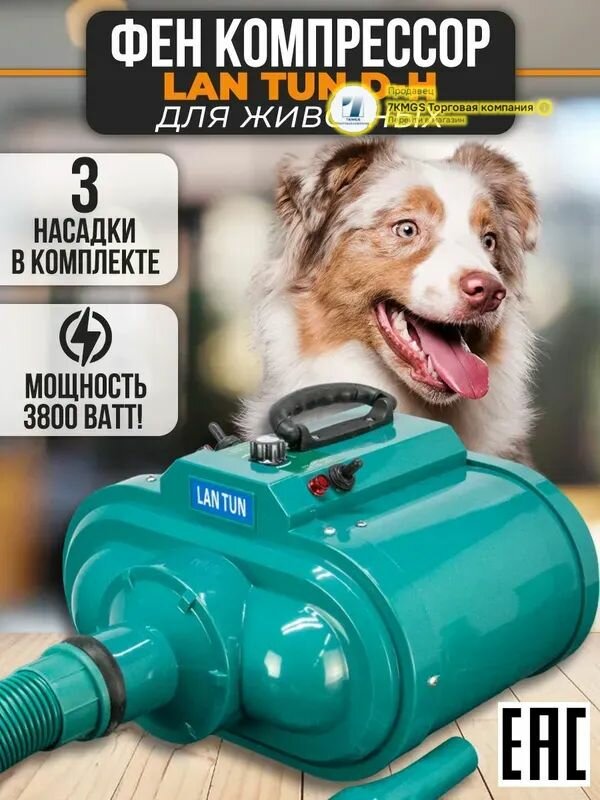Фен компрессор для собак LanTun DH 3800 Ватт